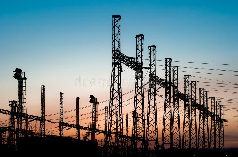 Power lines silhouettes stock image. Image of clear, powerlines - 23451131