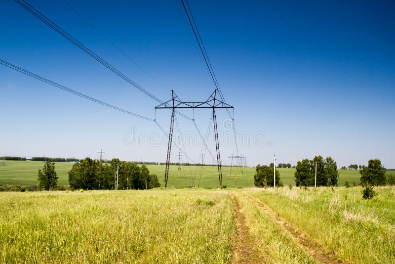 Wheat Fields, Power Lines, Eastern Washington Stock Image - Image of ...