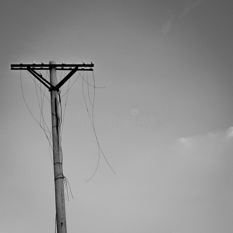 Power Lines Under the Sky Broken Poles Stock Image - Image of trip ...