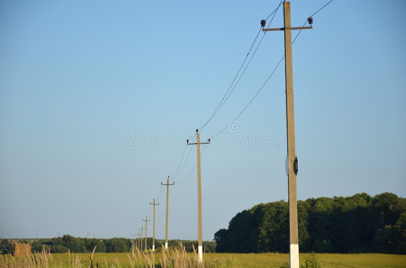 Power Lines. Wires. Electricity. Insulated Wires. Stock Photo - Image ...