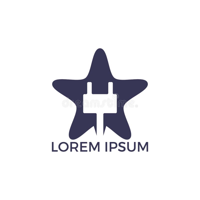 Electrical Plug Star Shape Vector Logo Design. Stock Vector ...