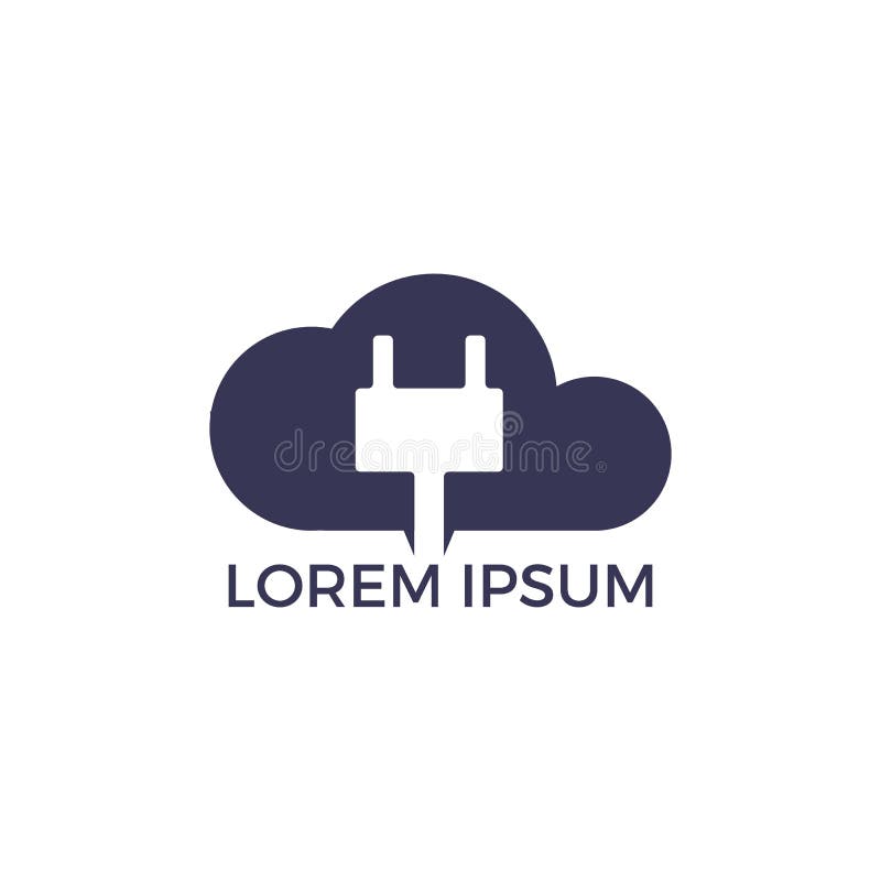 Electric Power Plug and Cloud Vector Logo Design. Stock Vector ...