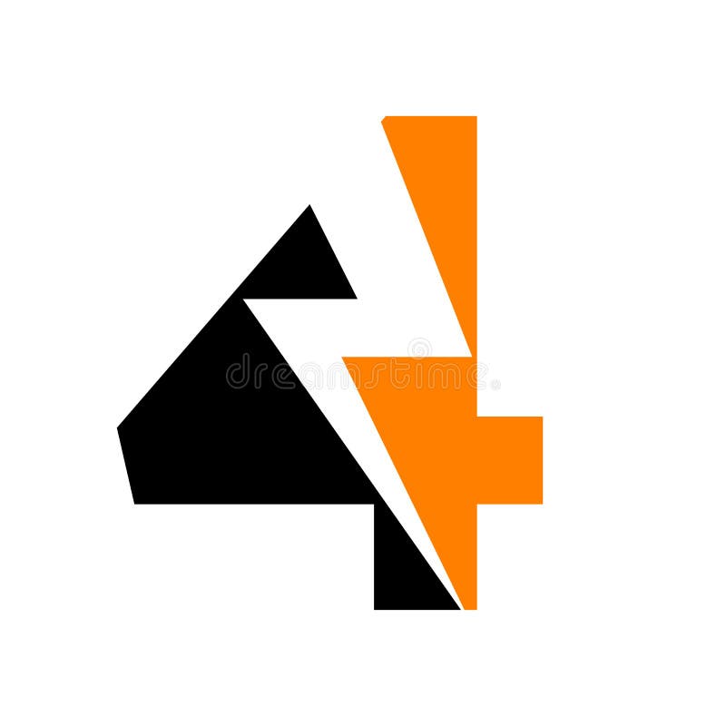 Power Logo 4 Letter and Lightning Energy Technology. Power 4 Letter ...