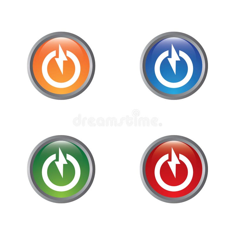 Power logo icon set stock vector. Illustration of icon - 221409224