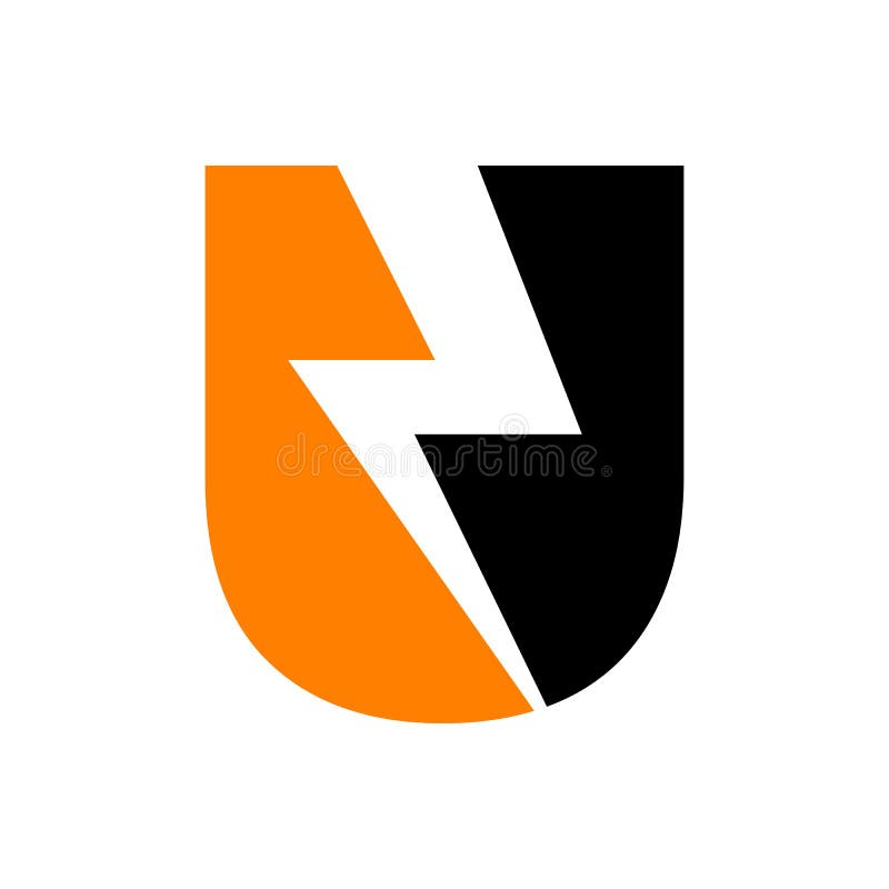 Power Logo U Letter and Lightning Energy Technology. Power U Letter ...