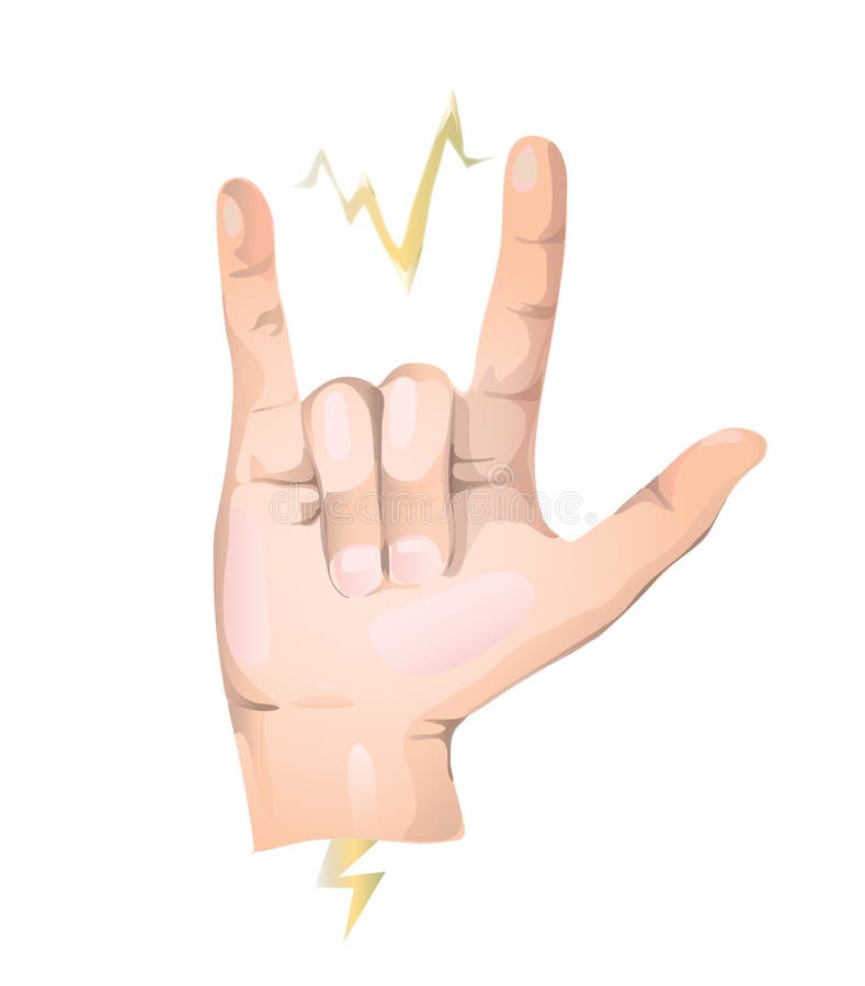 Rock on Hand Creative Sign with Two Hands, Rock N Roll, Hard Rock ...