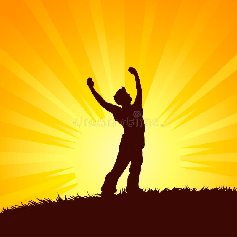 Power man stock vector. Illustration of freedom, grass - 14404023