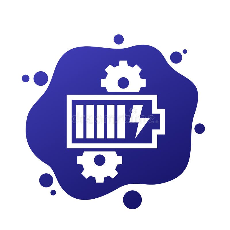 Power Management Vector Icon with a Battery Stock Vector - Illustration ...