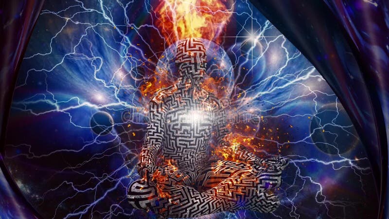 The power of meditation stock video. Video of fire, labyrinth - 181206189