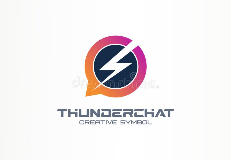Power Message. Thunder Chat Design Template. Fast Talk Logo Concept ...
