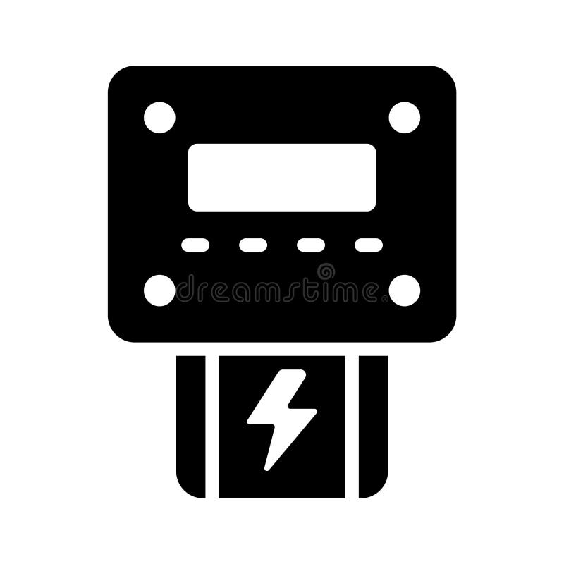 Power Meter Icon Designed in Glyph Style Stock Vector - Illustration of ...