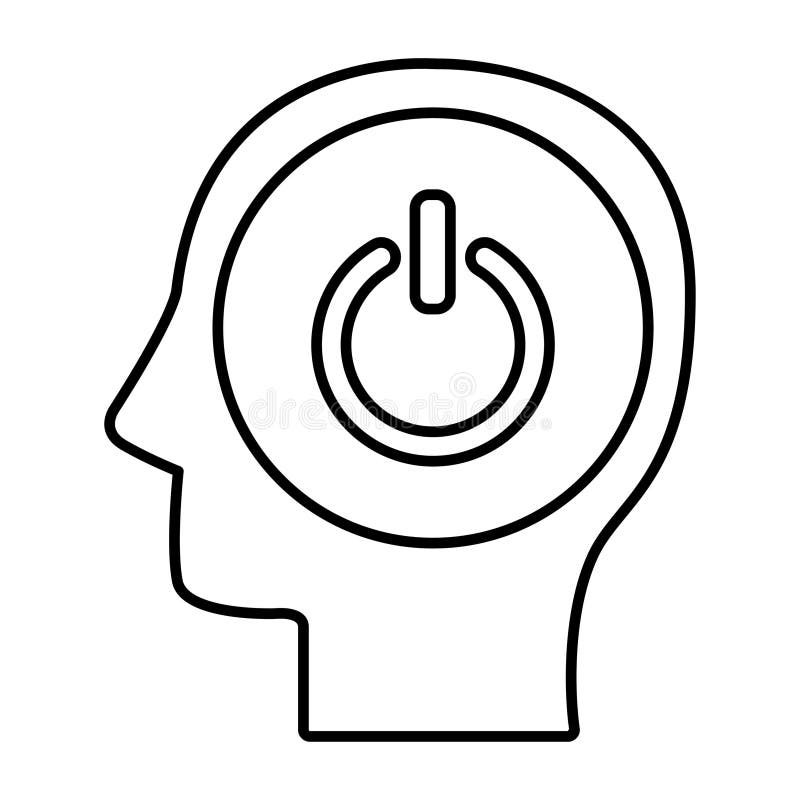 Power of Mind Icon in Outline Style Stock Vector - Illustration of head ...