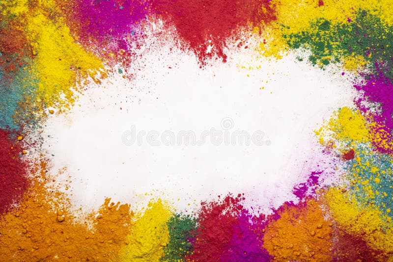 Power Multi Color Splash on White Background for Holi Celebration with ...