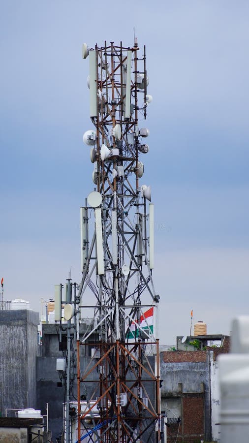 Tower image stock image. Image of satellite, frequency - 260657369