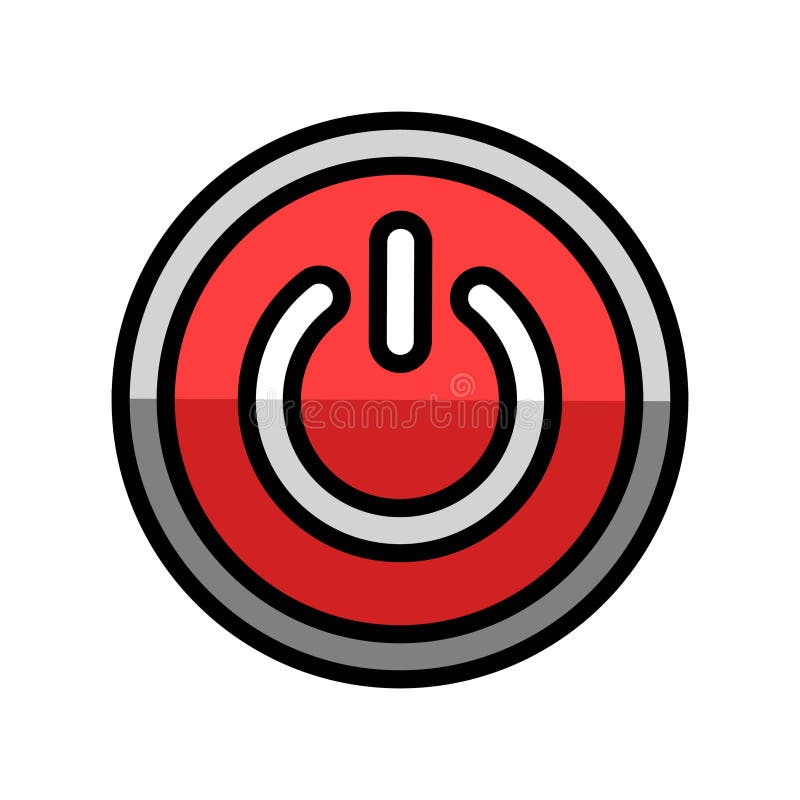 Power Off Color Icon Vector Illustration Stock Vector - Illustration of ...