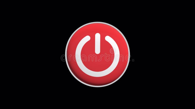 Power Off Icon Loop with Alpha Channel 4K Stock Video - Video of icon ...