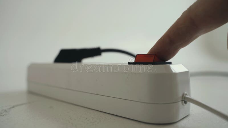 Power Off by Pressing the Red Button Switch on the White Extension Cord ...