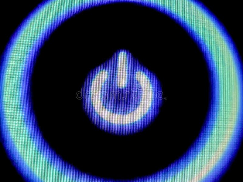 Power Off Sign with Screen Pixel Effect Stock Image - Image of device ...