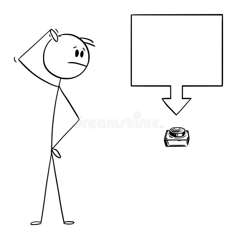 Power Off Switch, Vector Cartoon Stick Figure Illustration Stock Vector ...