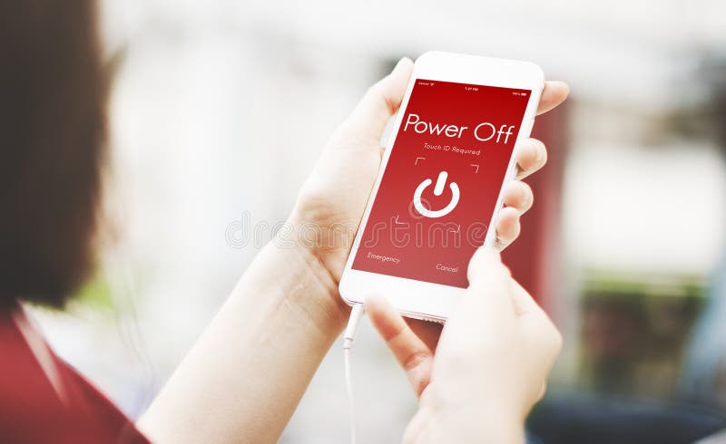 Power Off Touchscreen Display Concept Stock Image - Image of shutdown ...