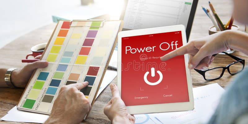 Power Off Touchscreen Display Concept Stock Image - Image of shutdown ...