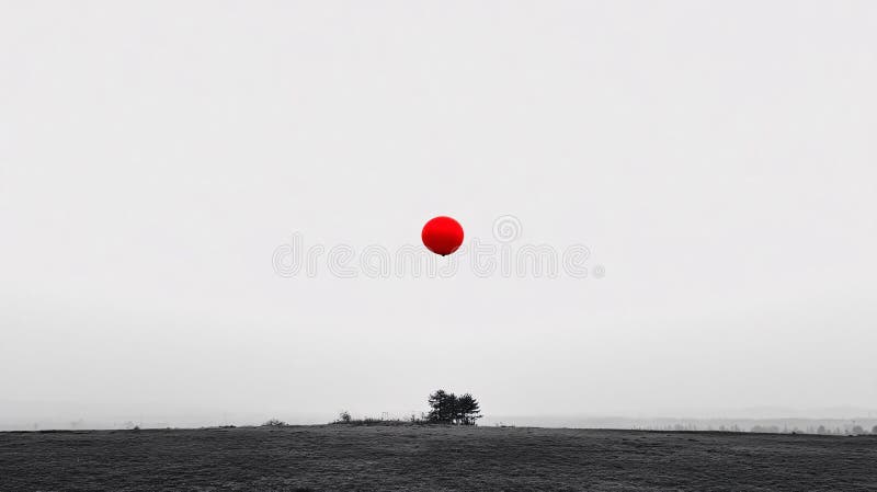 The Power of One, Red Dot Minimalism on White Background, Generated AI ...