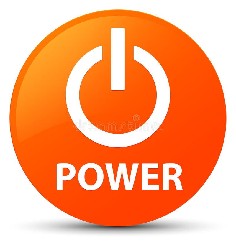 Power orange round button stock illustration. Illustration of start ...