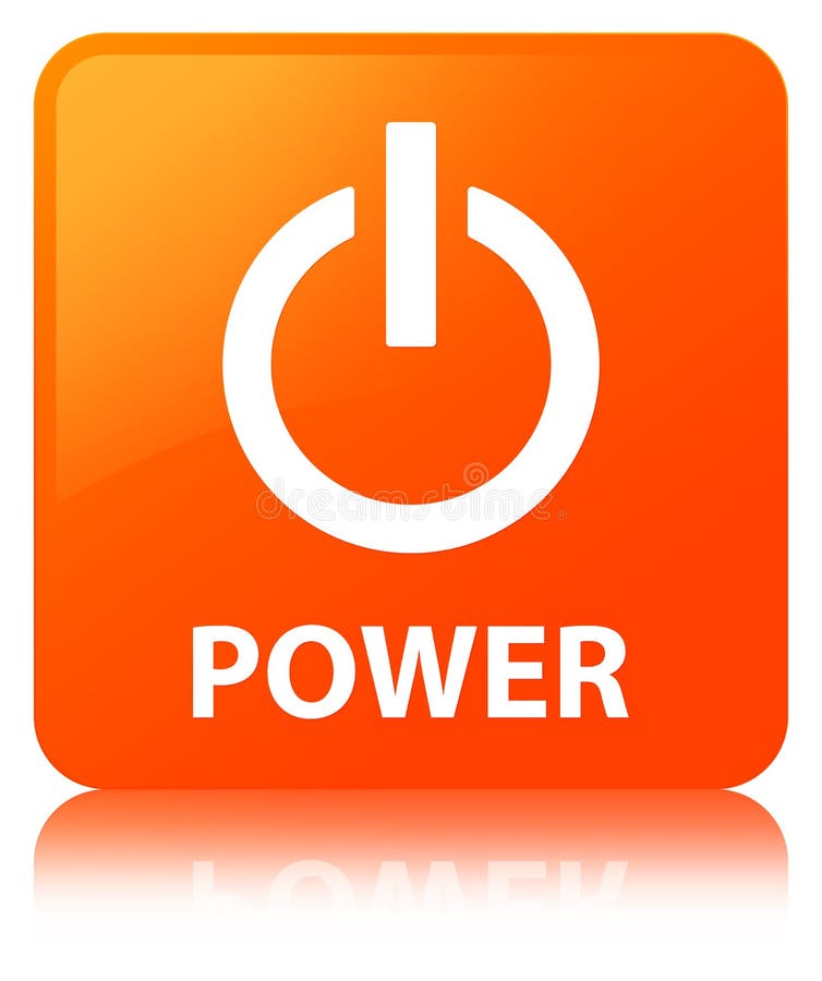 Power orange square button stock illustration. Illustration of shutdown ...