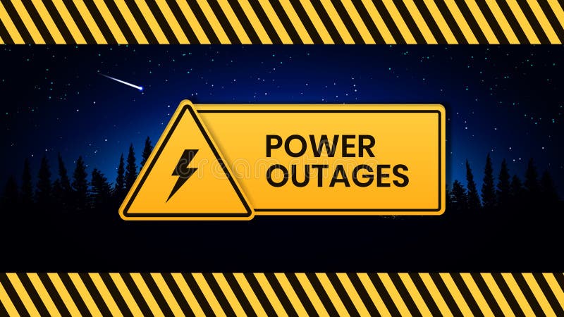 Power Outage, Logo On The Background Of The Suburb Without Electricity ...