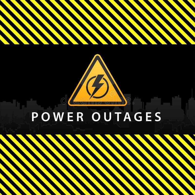 Power Outage, Warning Red Line Sign with Triangular Icon of Electricity ...