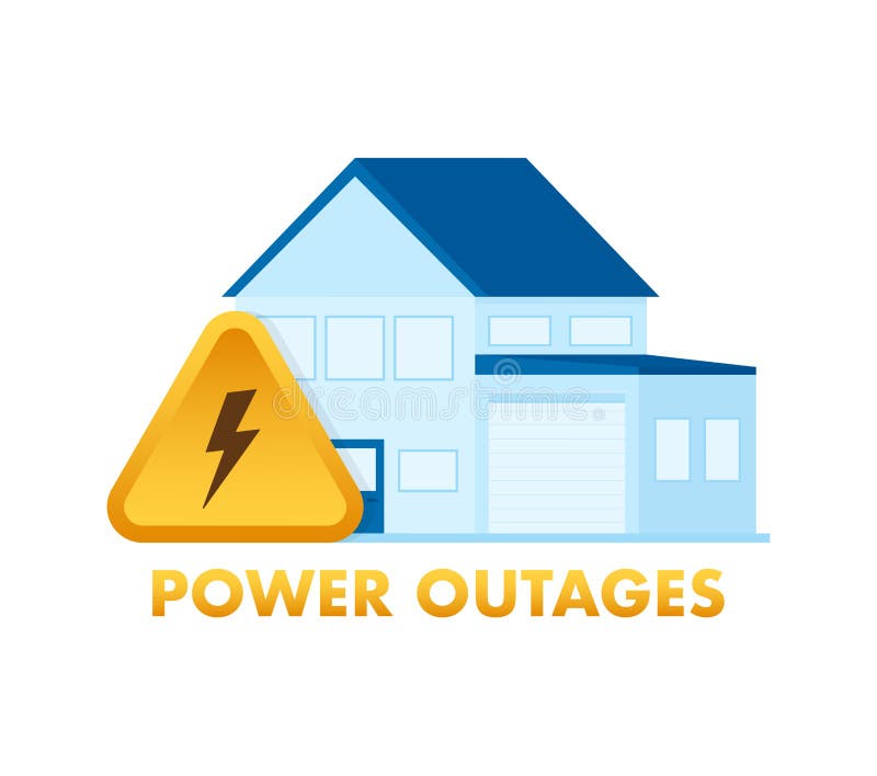 Power Outages. Badge, Icon, Stamp, Logo. Vector Illustration. Stock ...