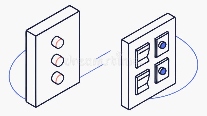 Power Outlet and Light Switch, Electrical Controls, Vector Design ...