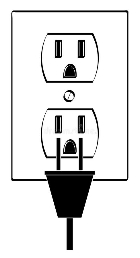 Power outlet and plug stock vector. Illustration of sign - 4857964