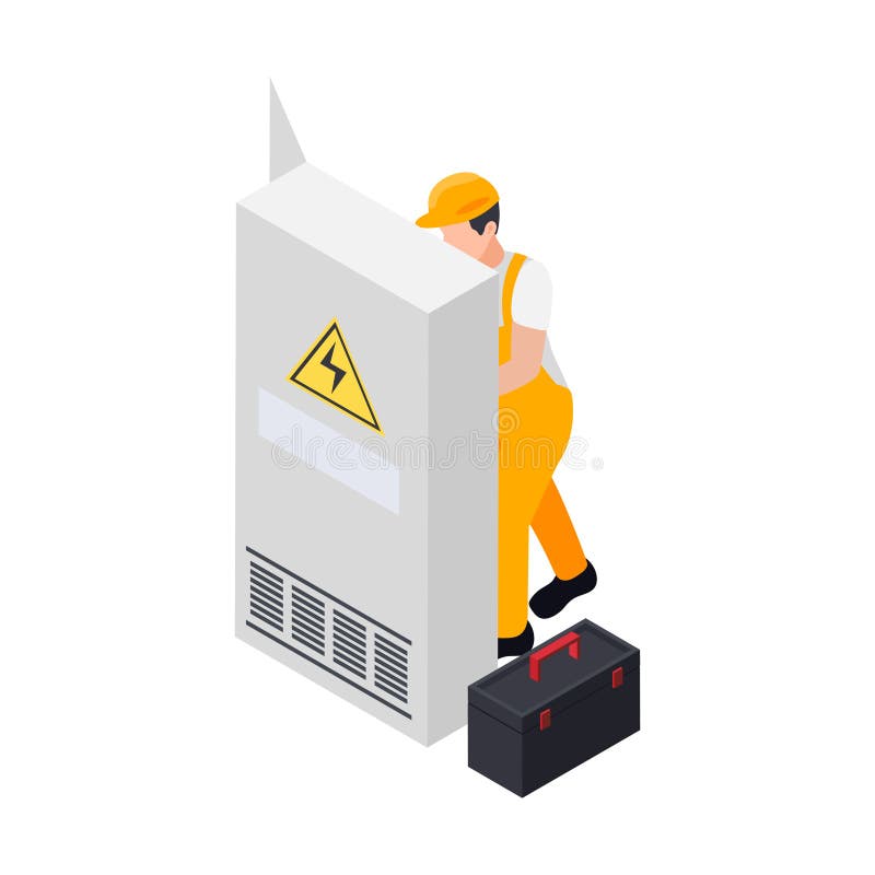 Power Panel Works Composition Stock Vector - Illustration of panel ...