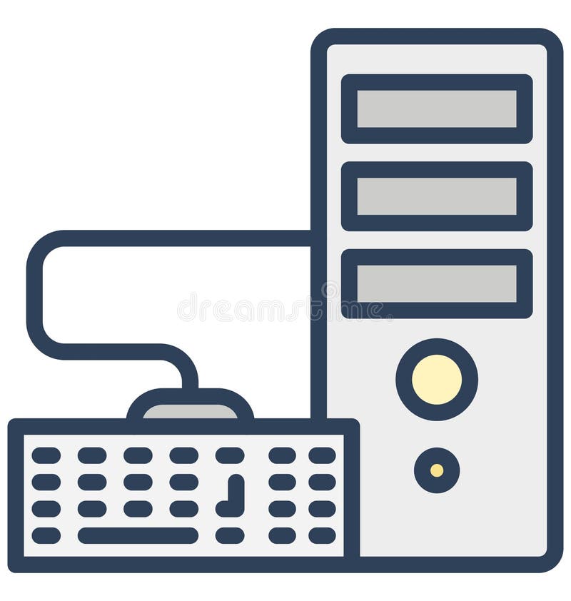 Power Pc, Workstation Isolated Vector Icon that Can Be Easily Edited in ...