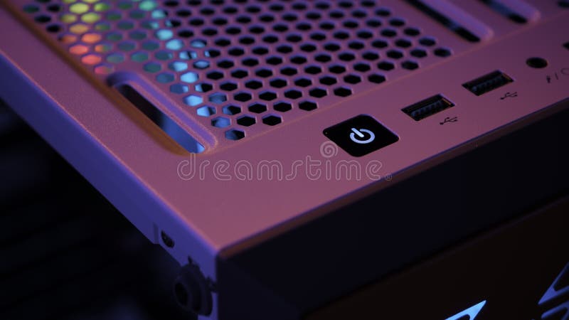 Power on of Personal Computer, RGB Light of Cooling Unit with the Fan ...