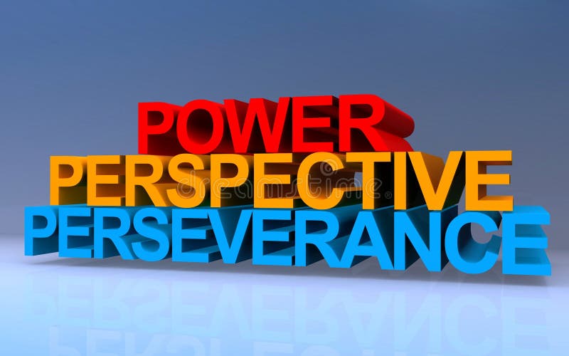 Power Perspective Perseverance on Blue Stock Illustration ...