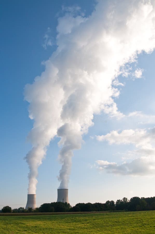 Power plant emissions stock image. Image of pollution - 1131127