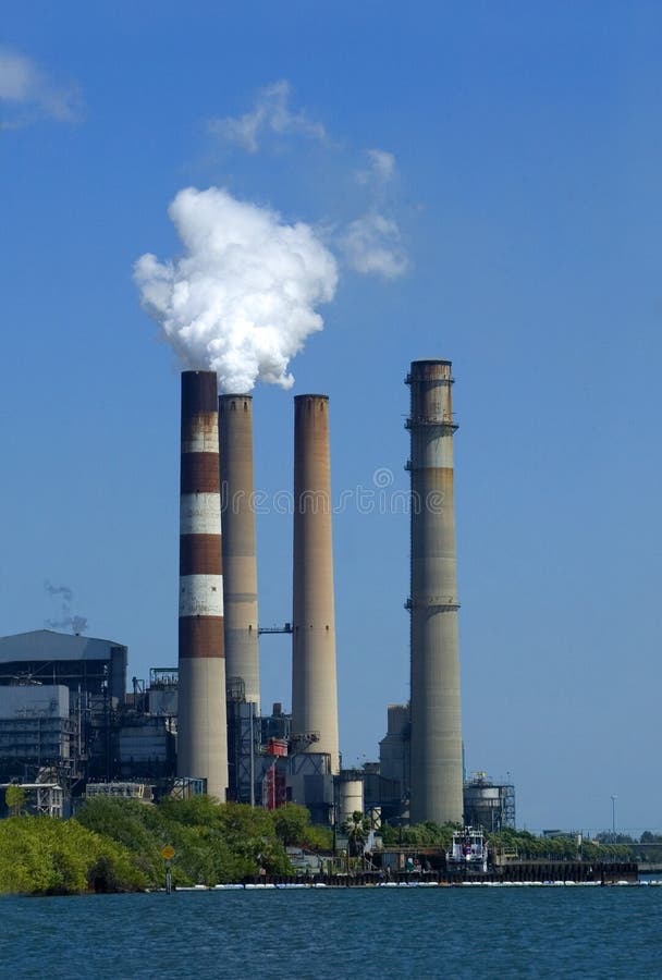 Power plant stock photo. Image of stacks, power, blue - 23037452