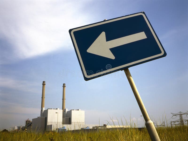 Power Plant with Arrow Sign Stock Photo - Image of sign, energy: 30890372