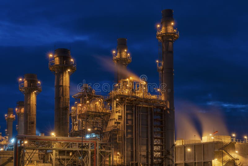 Power plant on blue sky stock image. Image of energy - 151365689