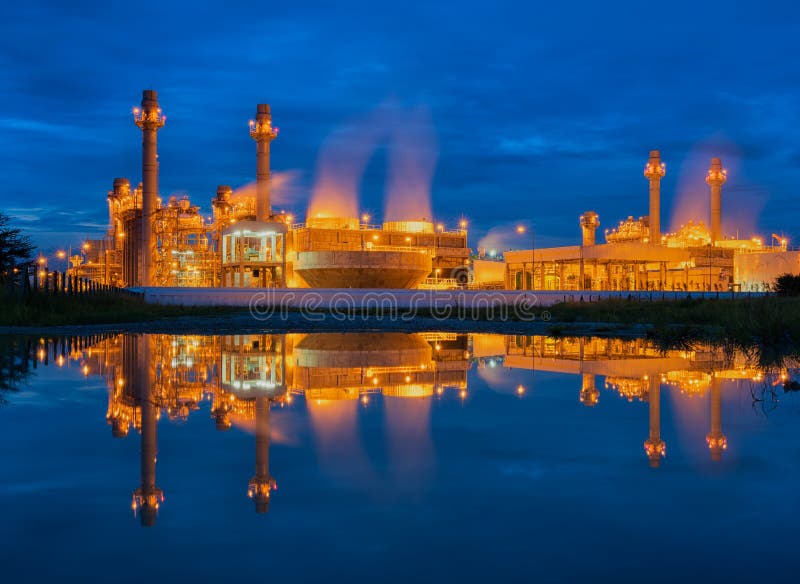 Power Plant on blue sky. stock image. Image of metal - 77829341