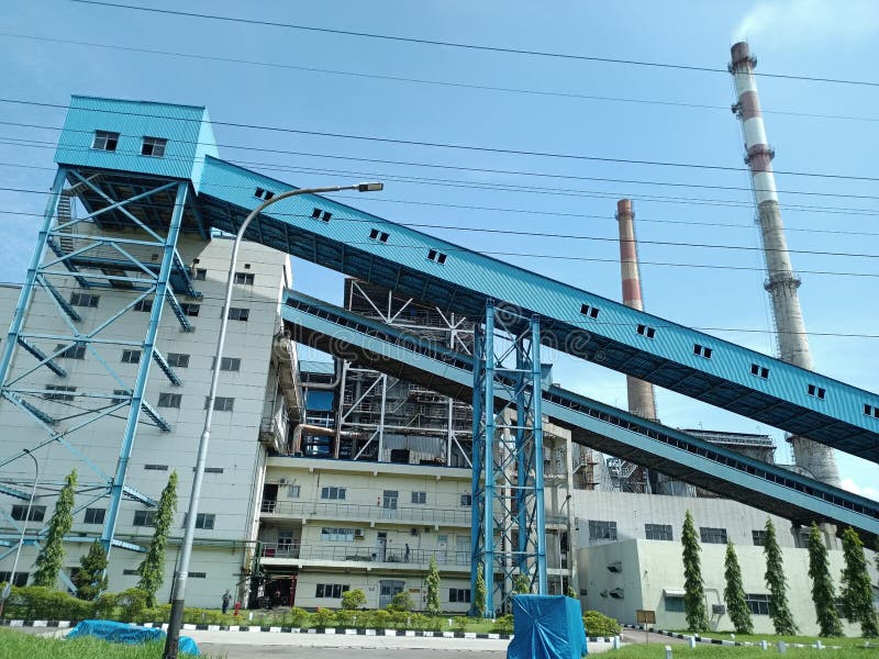 Power Plant and Conveyor Building Stock Photo - Image of tower ...