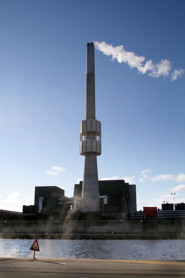 Power plant chimney stock image. Image of energy, industrial - 2204107