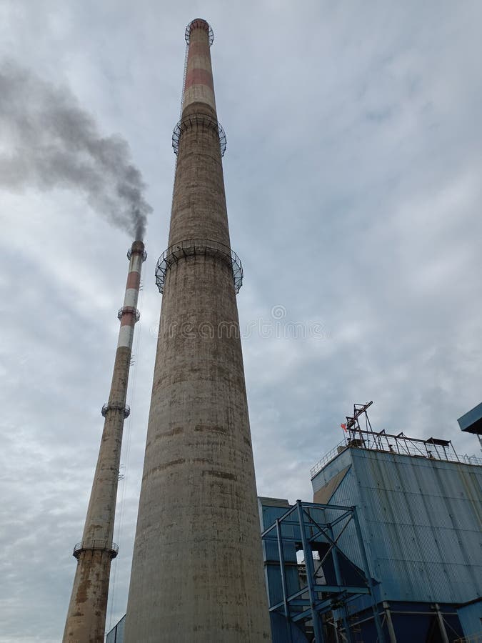 Power plant chimney stock image. Image of statue, mast - 264047889