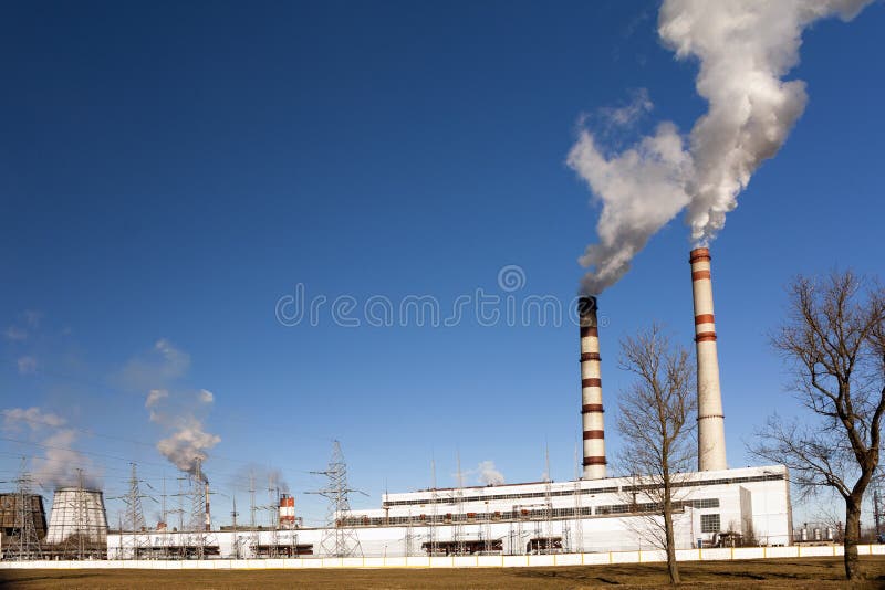 Power plant stock image. Image of exterior, plant, pipe - 54667655