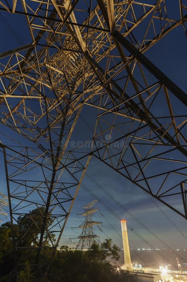 Power Plant and Electric Pylon Stock Photo - Image of energy, fossil ...