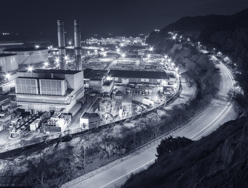 Power Plant in Hong Kong at Night Stock Image - Image of technology ...