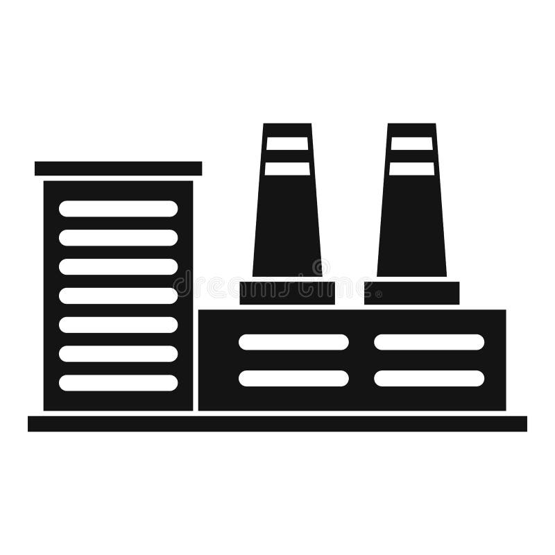 Power Plant Icon, Simple Style Stock Vector - Illustration of pipeline ...