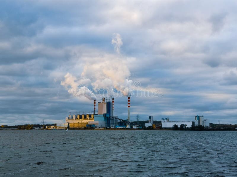 Power Plant by the Lake in Konin, Poland Stock Image - Image of konin ...
